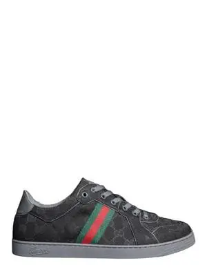 Gucci Low-top Sneakers With Gg Canvas And Web Detail - Black