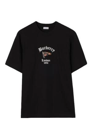 Burberry Check Flag Crewneck T-shirt - Black