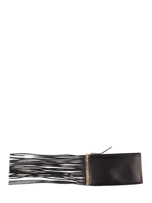 Elisabetta Franchi Fringed Zip Clutch Bag - Black