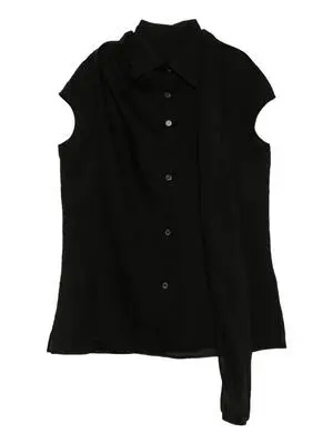 Yohji Yamamoto Draped Button-up Shirt - Black