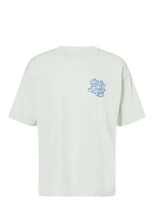 ANINE BING Regular Fit Logo Print Cotton T-shirt - Green