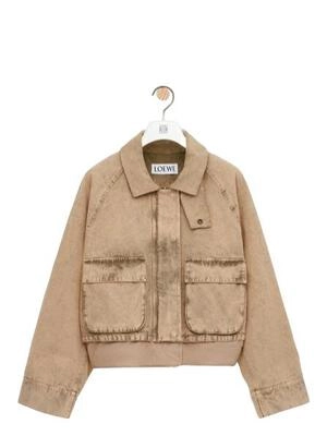 Loewe Lightweight Utility Jacket With Quilted Hem - Beige