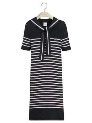 DIOR Dior Riviera Marinière Striped Knit Dress