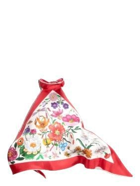 Gucci Halter Neck Printed Silk Top - Multicolor