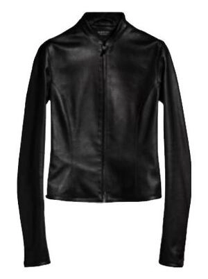 Gucci Light Stretch Leather Zip Jacket - Black