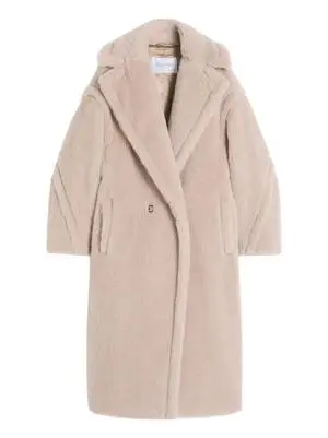 Max Mara Max Mara Double-Breasted Faux Fur Coat Sand