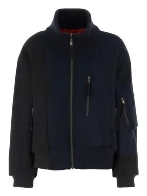 MAISON MARGIELA Spliced Two-tone Bomber Jacket - Black
