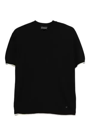 Emporio Armani Round Neck Knitted T-shirt - Black