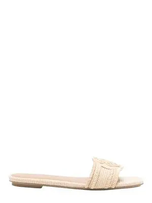 Emporio Armani Woven Slip-on Sandals - Beige