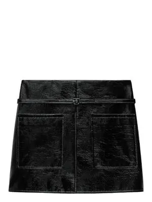 COURREGES Flap-pocket Mini Skirt - Black