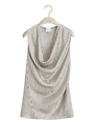 Dior Sleeveless Draped Top With Cd Logo - Grey