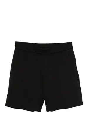 Emporio Armani Logo Embroidered Track Shorts - Black