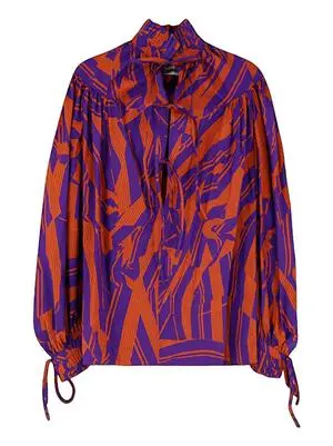 Dries Van Noten Printed Ruffled Shirt - Multicolor