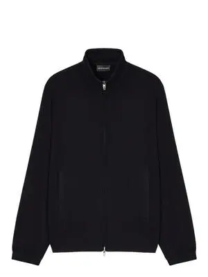 Emporio Armani Zip-up High Neck Jacket - Navy Blue
