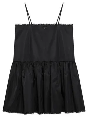 Prada Re-nylon Mini Dress With Lace Trim - Black