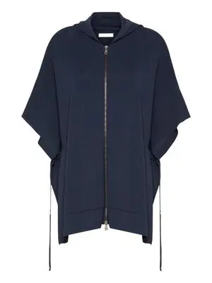 MAX MARA Max Mara Short-Sleeve Zip Hooded Sweater With Pleated Details