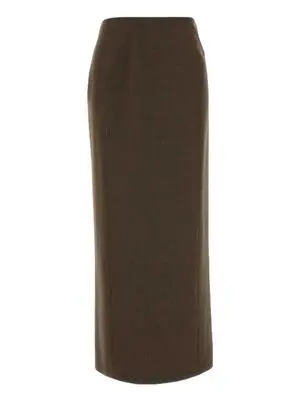 JIL SANDER High-waist Pencil Skirt With Rear Slit - Brown