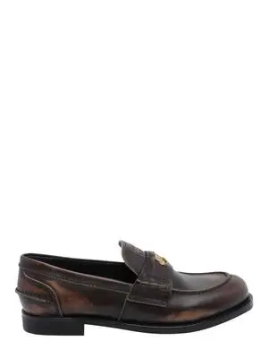 Miu Miu Round Toe Loafers - Black