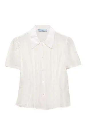 Prada Garment-dyed Washed Silk Shirt - Ivory