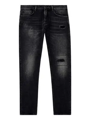 Emporio Armani Slim Fit Distressed Paint Splatter Jeans - Grey