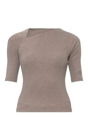 MAISON MARGIELA Knitted Top With Asymmetrical Neckline - Gray