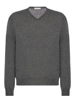 THE ROW Mapple V-neck Cashmere Sweater - Grey