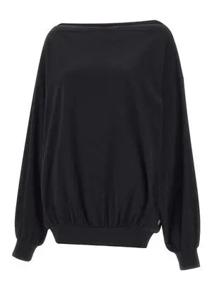 MAISON MARGIELA Oversized Off-shoulder Long Sleeve Top - Black
