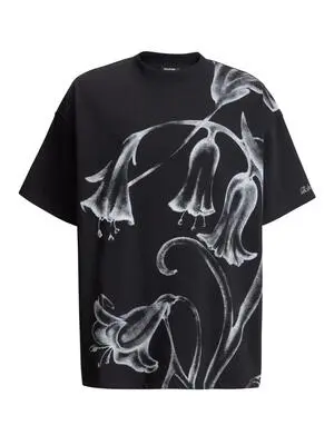 Balmain Printed Flower T-shirt - Black