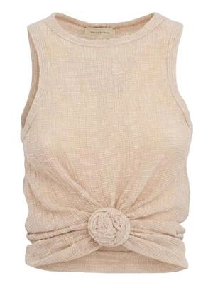 Magda Butrym Magda Butrym Draped Top With Rose Detail Nude