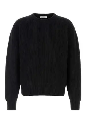JIL SANDER Ribbed-knit Wool Sweater - Black