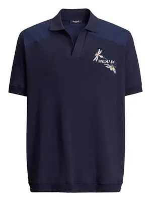 Balmain Embroidered Insect Polo - Black