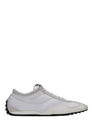 Balmain Racing Low Trainers In Nylon And Leather - Gray