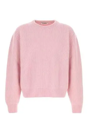 JIL SANDER Ribbed-knit Wool Sweater - Pink