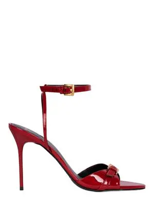 Balmain Anthem Sandals In Smooth Calfskin Leather - Red