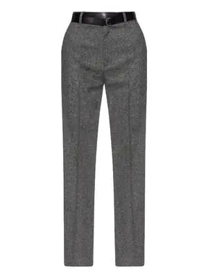 MAISON MARGIELA Belted Tailored Trousers - Black