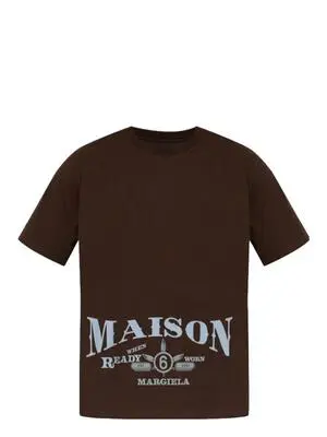 MAISON MARGIELA Logo Printed T-shirt - Black