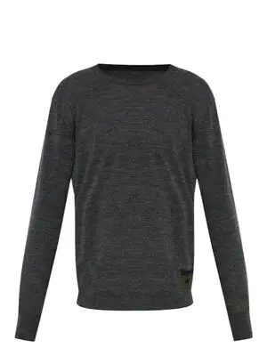 MAISON MARGIELA Crewneck Jumper With Geometric Appliqués - Grey