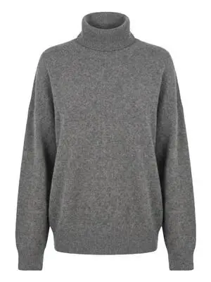 Brunello Cucinelli Long-sleeved Knitwear With High Neck - Gray