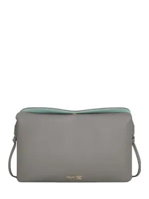 Celine Trio Flap Bag In Smooth Lambskin - Light Graphite