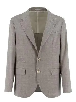 Brunello Cucinelli Chevron Deconstructed Blazer - Gray