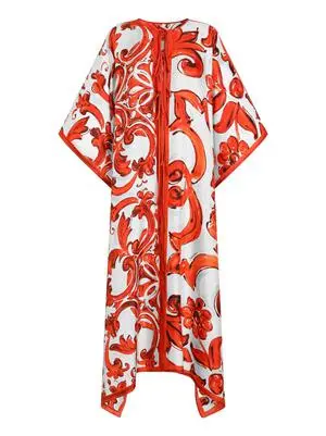 Dolce & Gabbana Majolica-printed Kaftan Dress - Red