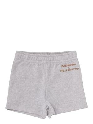 Stella McCartney Stella McCartney Organic Cotton Sweat Shorts With Printed Graphics Gray