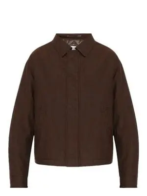MAISON MARGIELA Logo-embroidered Collared Jacket - Brown