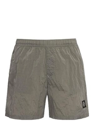 Stone Island Stone Island Elastic Shorts With Belt Gray