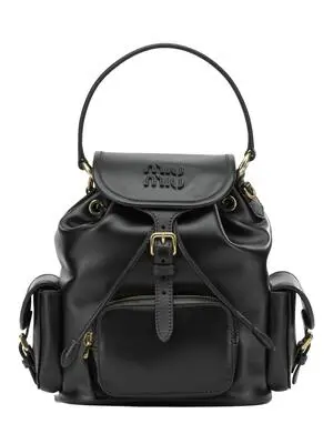 Miu Miu Flap Backpack - Black