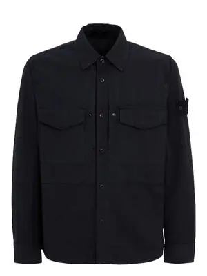 Stone Island Cotton And Linen Shirt Black