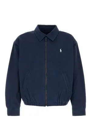Polo Ralph Lauren Cotton Twill Bomber Jacket With Embroidered Logo - Blue