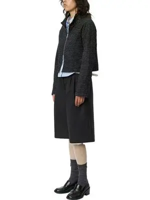 MFPEN Check Pattern Cropped Jacket - Black