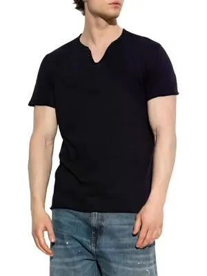 Zadig&Voltaire Monastir Button-detail T-shirt - Blue
