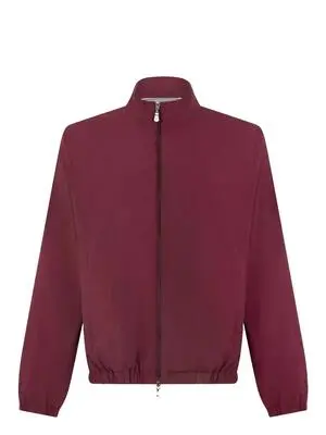 Fedeli Zip-up Lightweight Bomber Jacket - Red